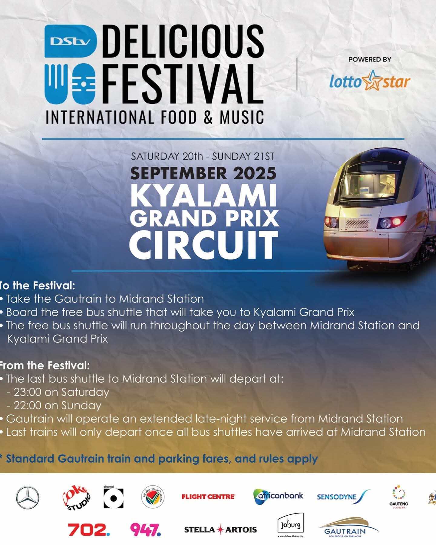 Gautrain Presents the DStv Delicious Festival 2025 - Gauteng